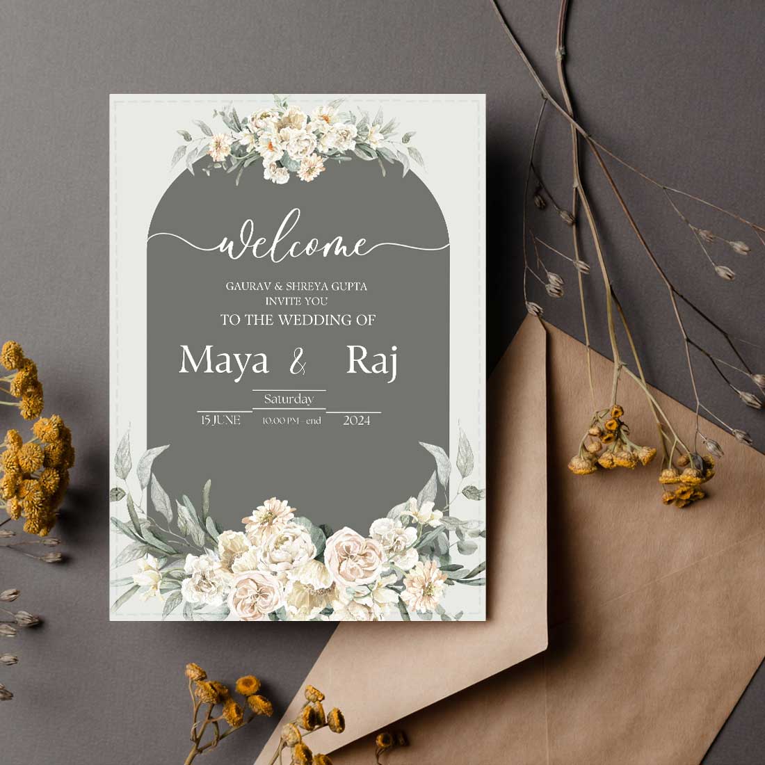 Weding Invitation Card in English Weding Card-6x9 Inches – Nutcase