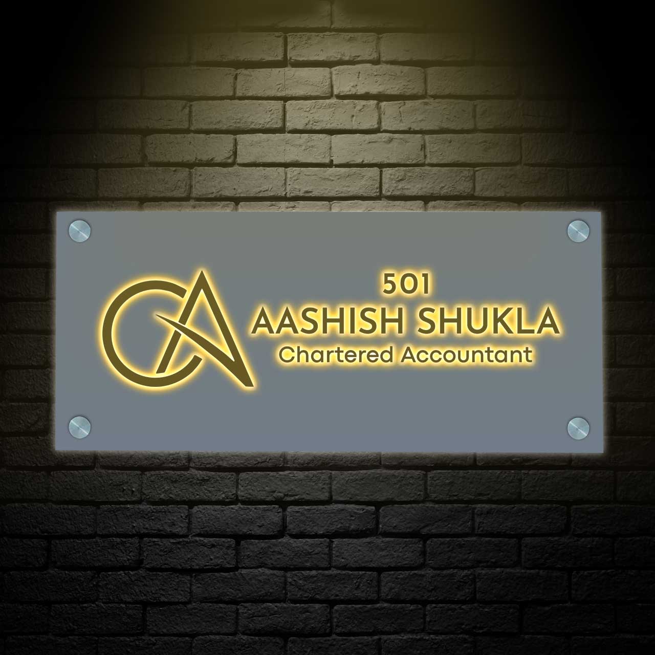 Nutcase LED CA Name Plate for Home, Office | Nutcase India