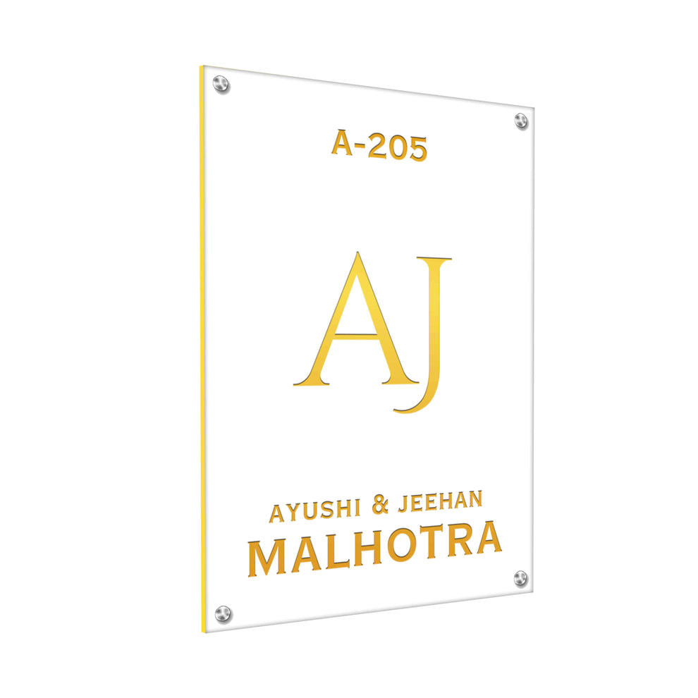 White Name Plate for Home Premium Vertical | Nutcase India