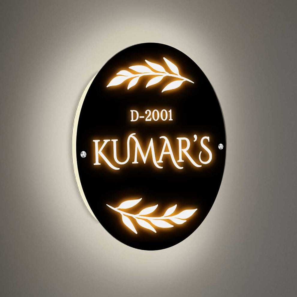 Led Light Name Board for Home Circle Name Plate – Nutcase