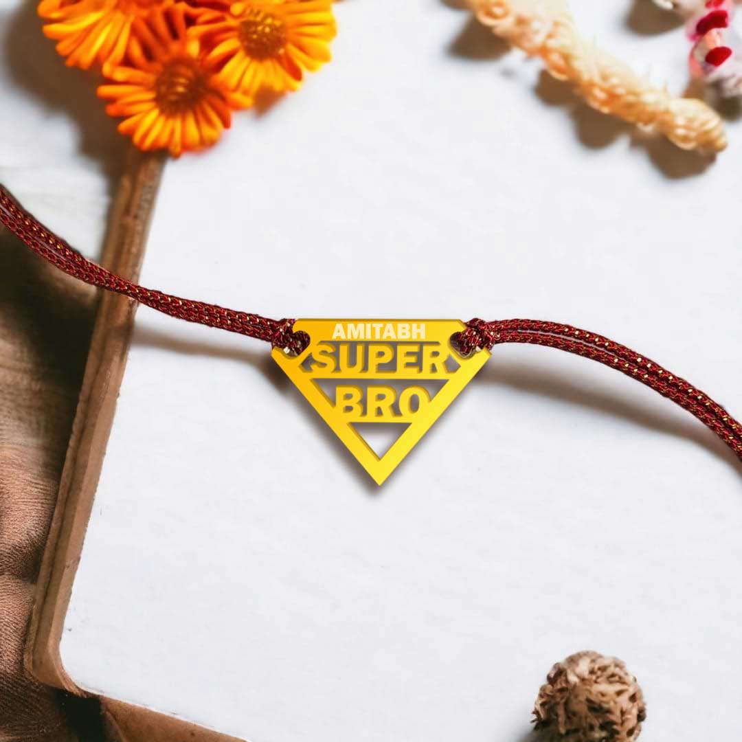 Custom Rakhis for Brother Stylish Rakhi for Rakshabandhan-Super Bro ...