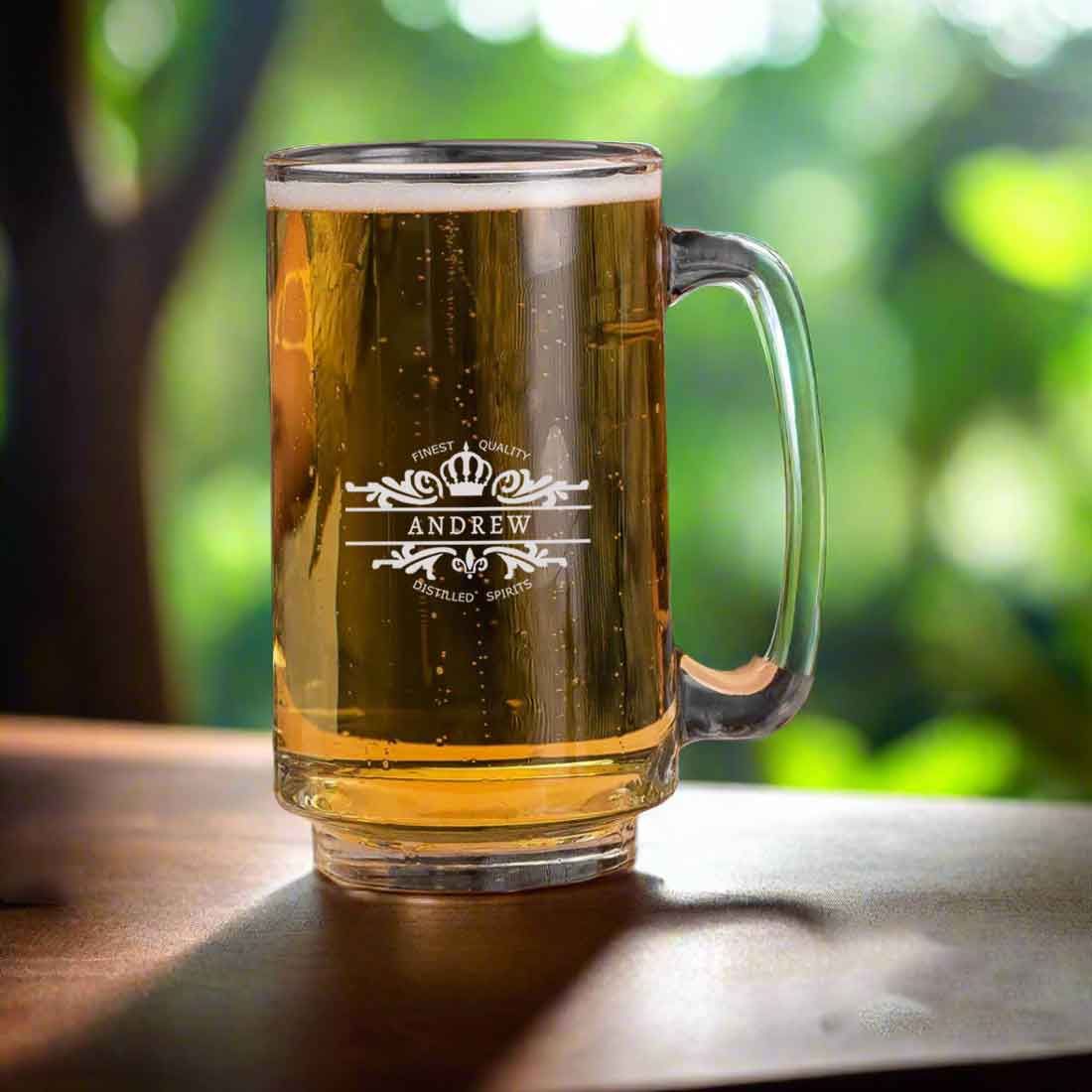 Custom Glass Beer Mugs-Engraved | Nutcase India