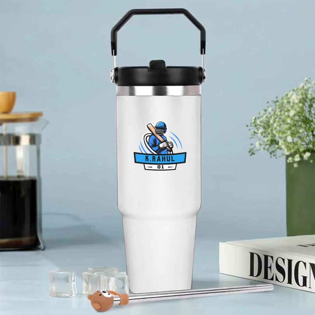 Customised Sipper Tumbler for Cricket Lovers 900ml | Nutcase India