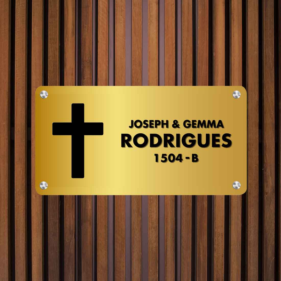 Buy Personalised Acrylic Name Plate with Cross Online- Nutcase