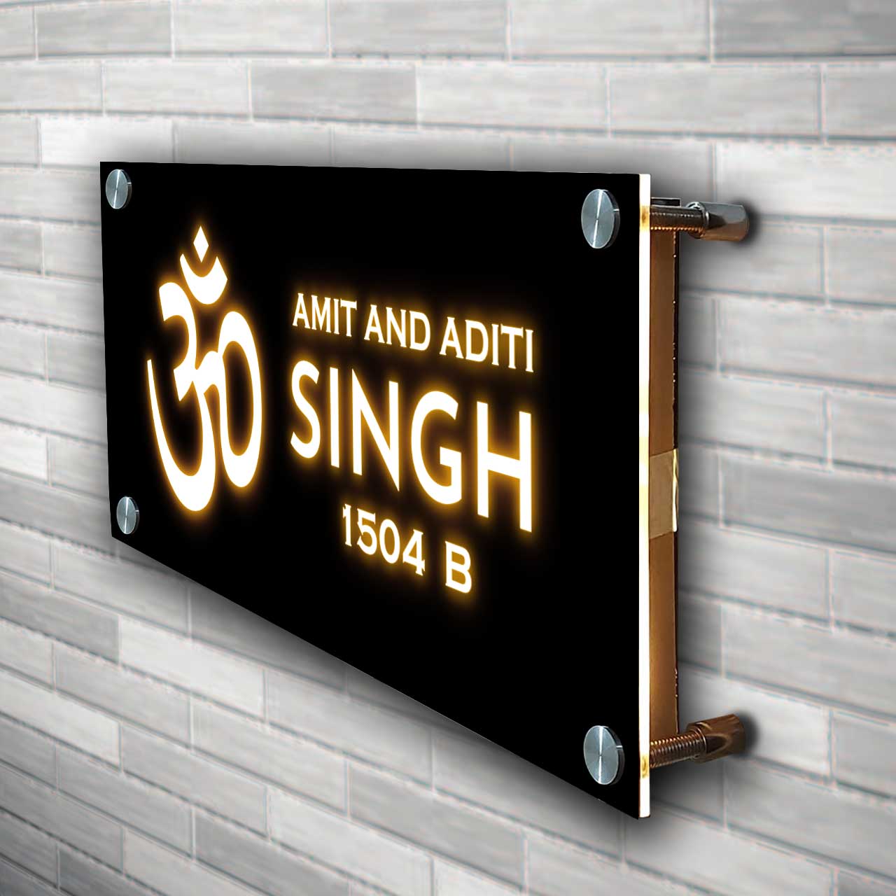 Buy OM Name Plate Design With Light On Nutcase - India