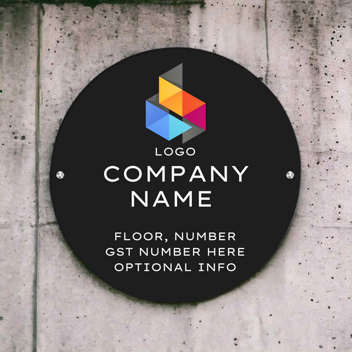 Company Name Board Office Nameplate Round – Nutcase