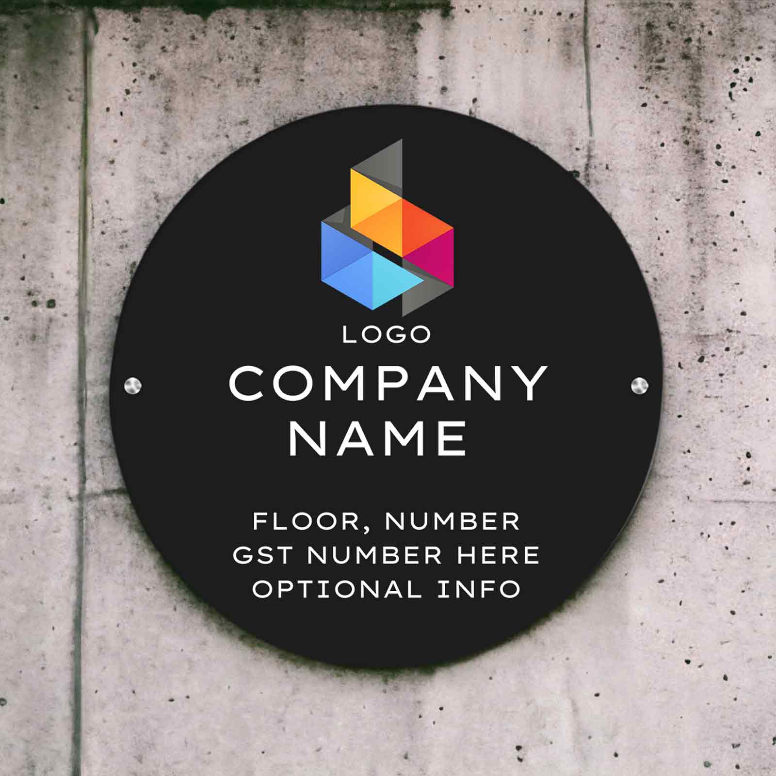 Company Name Board Office Nameplate Round – Nutcase