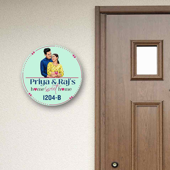 Buy Personalized Couple Name Plate for Home Online in Nutcase