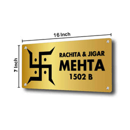 Swastik Name Plate Hindu NamePlates for Home Flats Bungalows – Nutcase