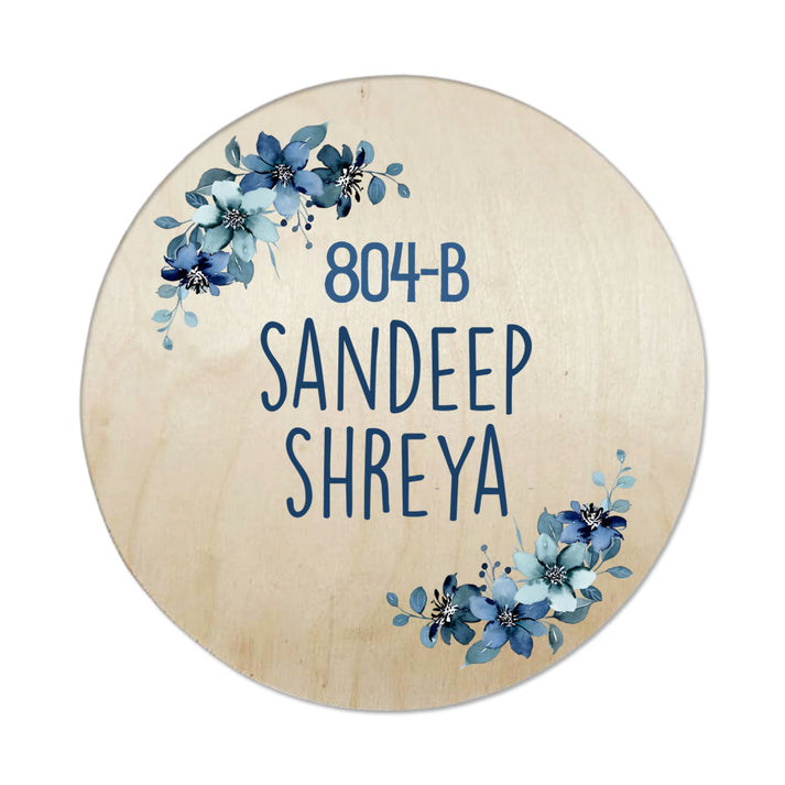 Round Name Plate Red Floral Design Nameplate for Home – Nutcase