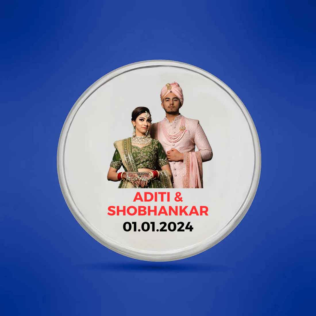 Buy Customized Silver Coin Gift For Wedding On Nutcase - India