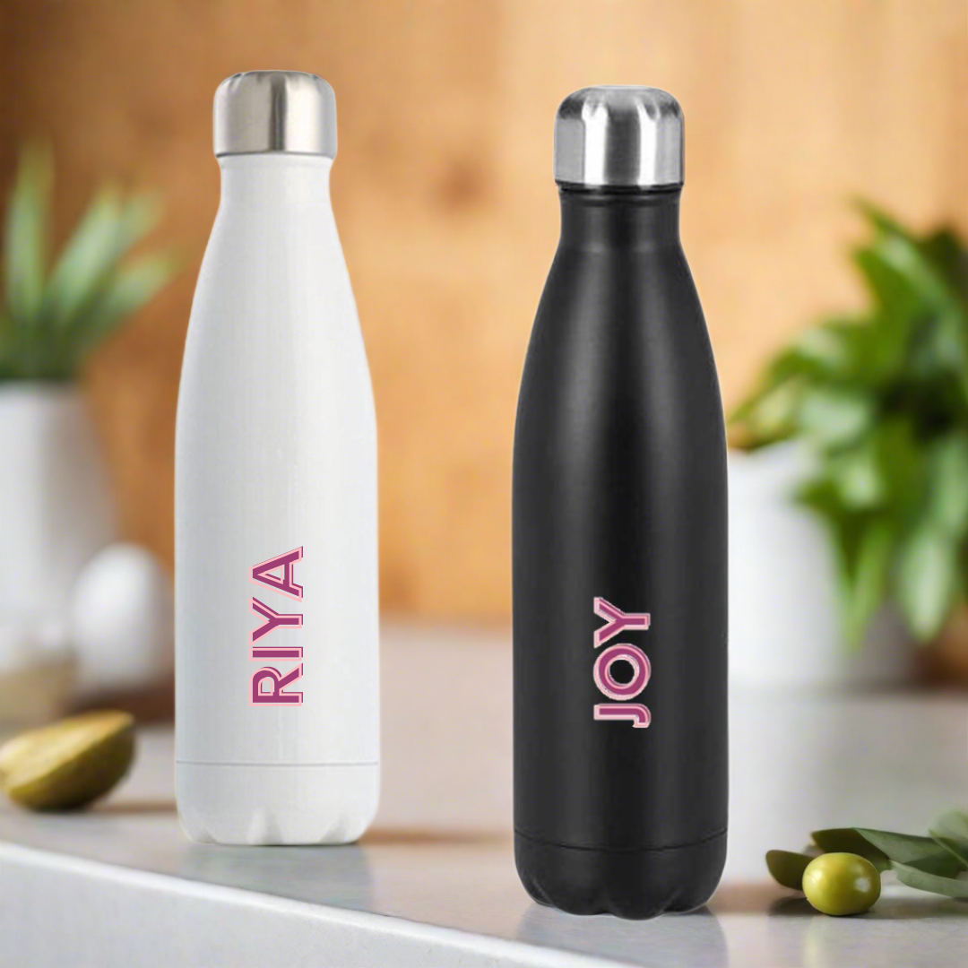 Custom Stainless Steel Water Bottle Colored Name | Nutcase India