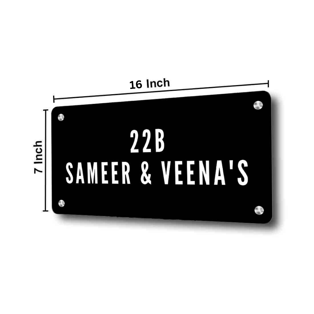 Personalised Metal Name Board for Door Entrance House Flats at Nutcase