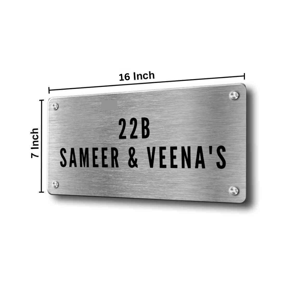 Personalised Metal Name Board for Door Entrance House Flats | Nutcase