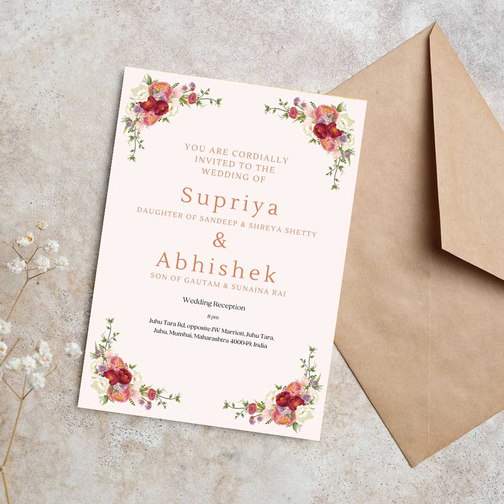 Premium Wedding Invitation Card - Custom Marriage Invite-6x9 inches ...