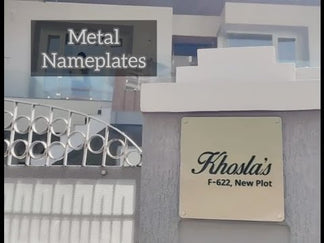 Personalised Metal Square Name Plate for House at Nutcase