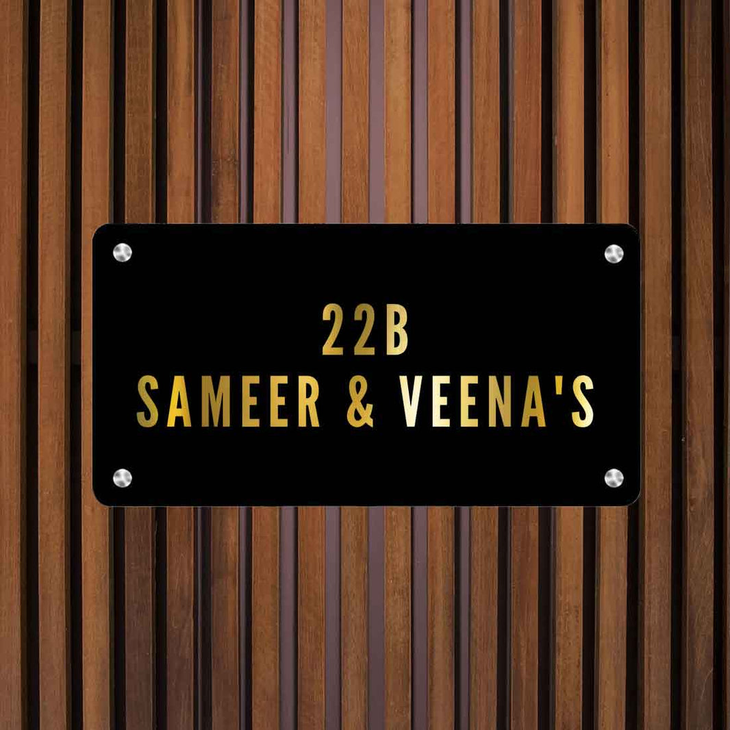 Buy Metal Name Plate for Home | Stainless steel name plates – Nutcase