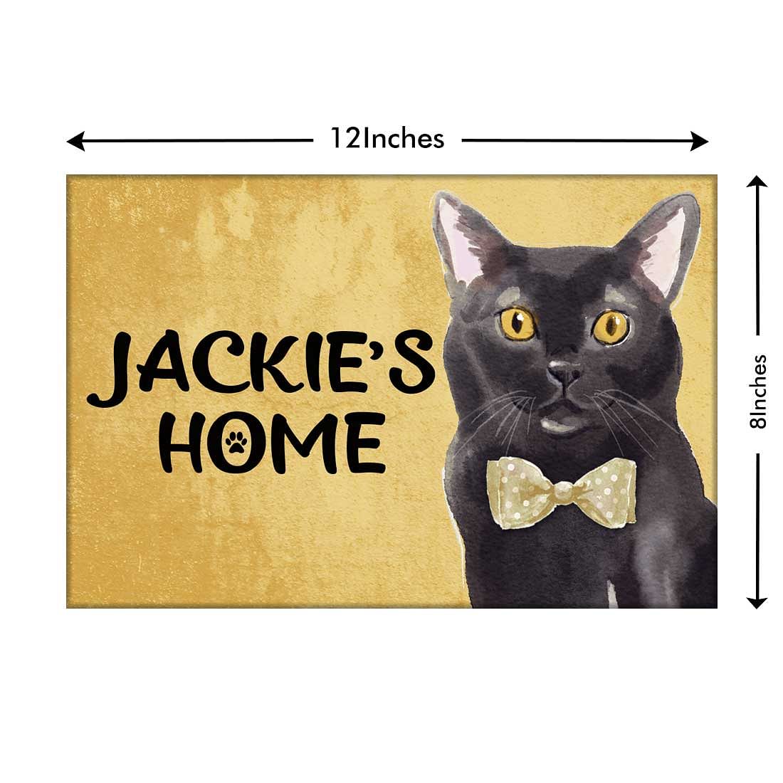 Shop Personalized Black Cat Name Plate Beware Of Cat Signs For Home ...