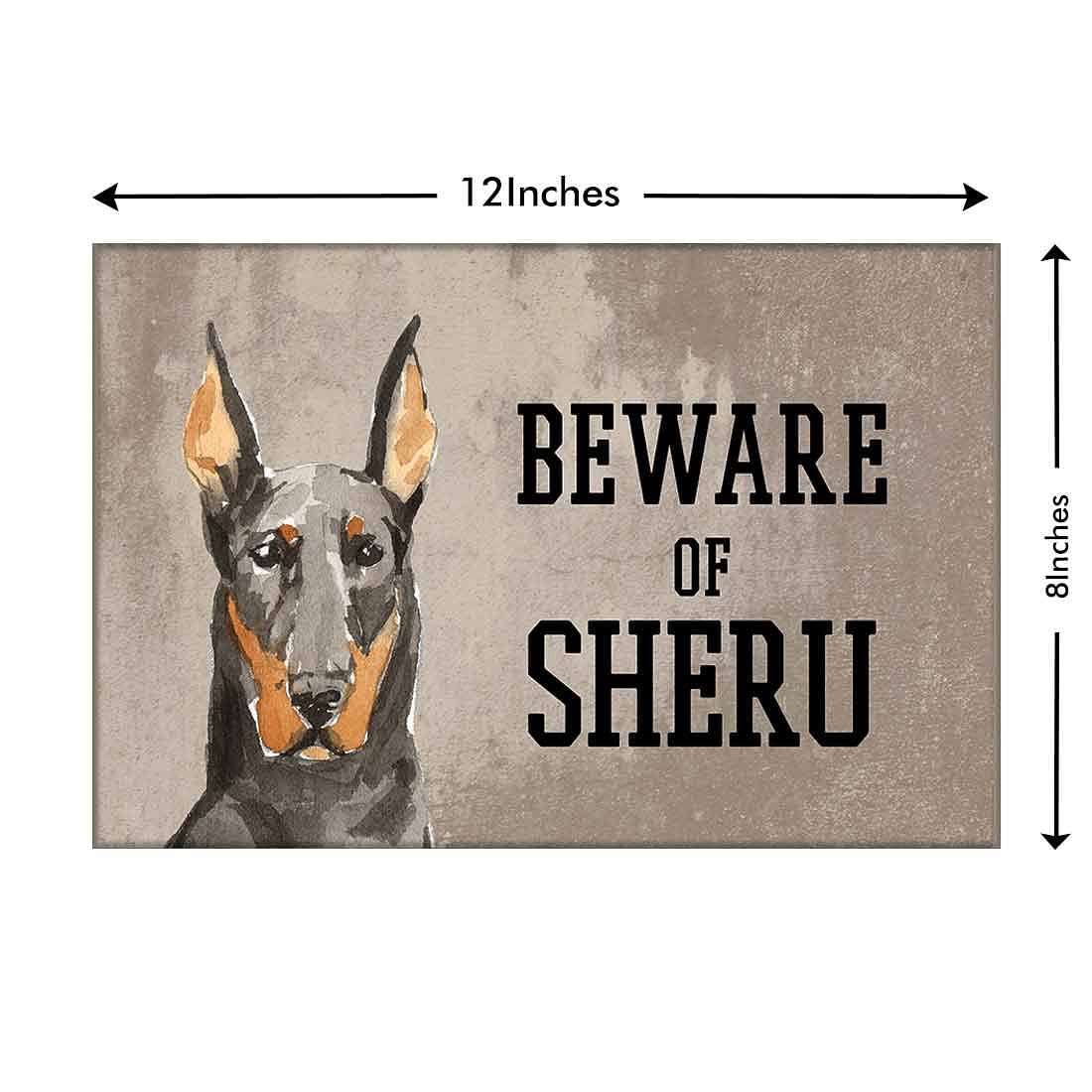 Buy personalized beware of dog sign board Online Nutcase
