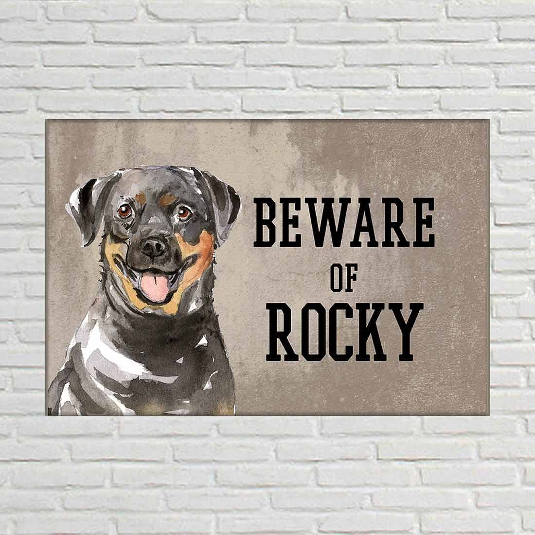 Buy Beware of Rottweiler Sign Personalized Dog Name Plate – Nutcase