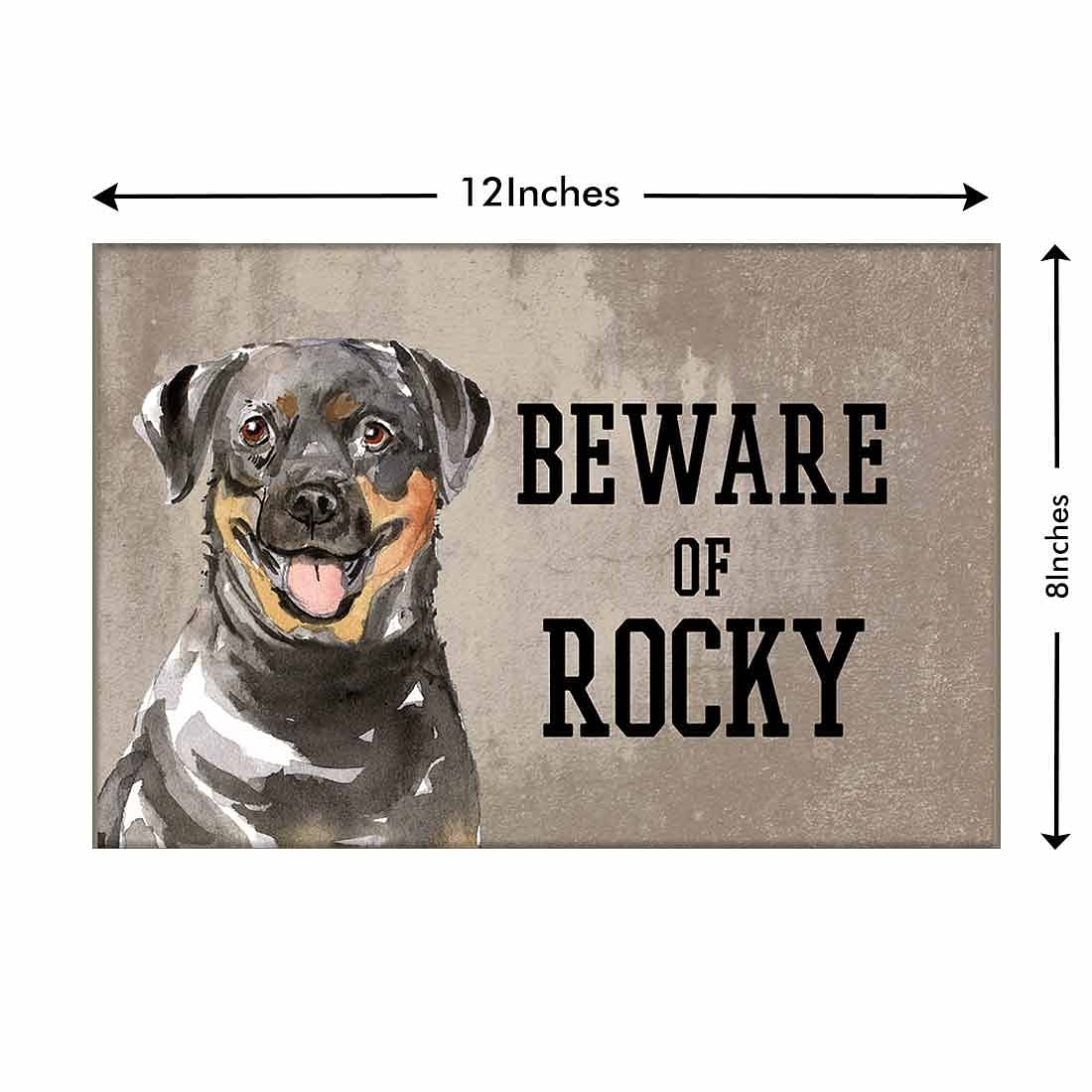 Buy Beware of Rottweiler Sign Personalized Dog Name Plate – Nutcase