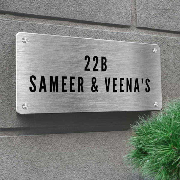 Personalised Metal Name Board for Door Entrance House Flats | Nutcase