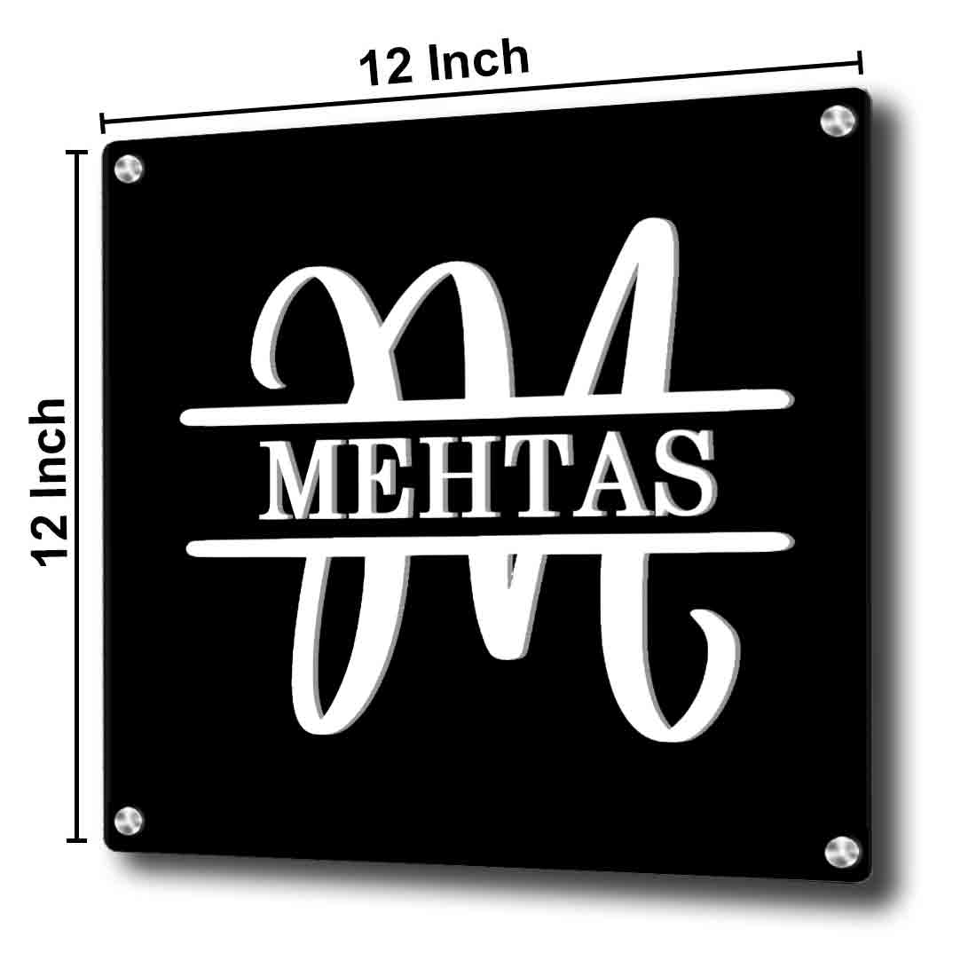 Personalised Metal Square Name Plate for House | Nutcase India