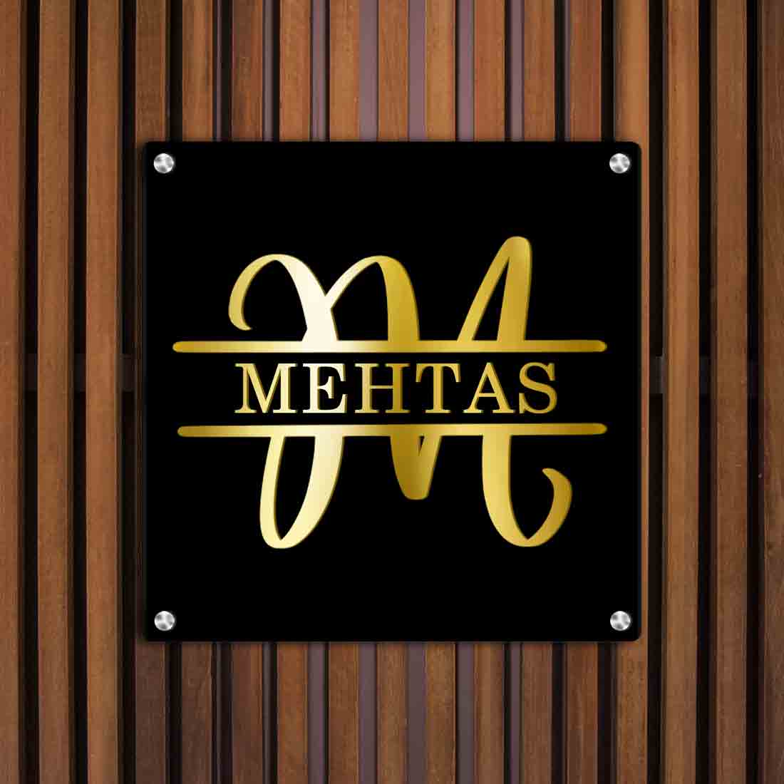 Personalised Metal Square Name Plate for House | Nutcase India