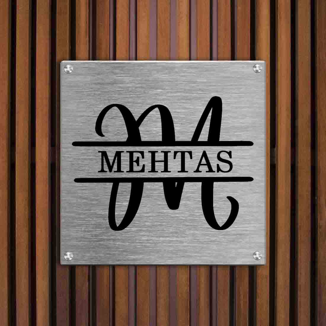 Custom Monogram Stainless Steel Name Board at Nutcase India