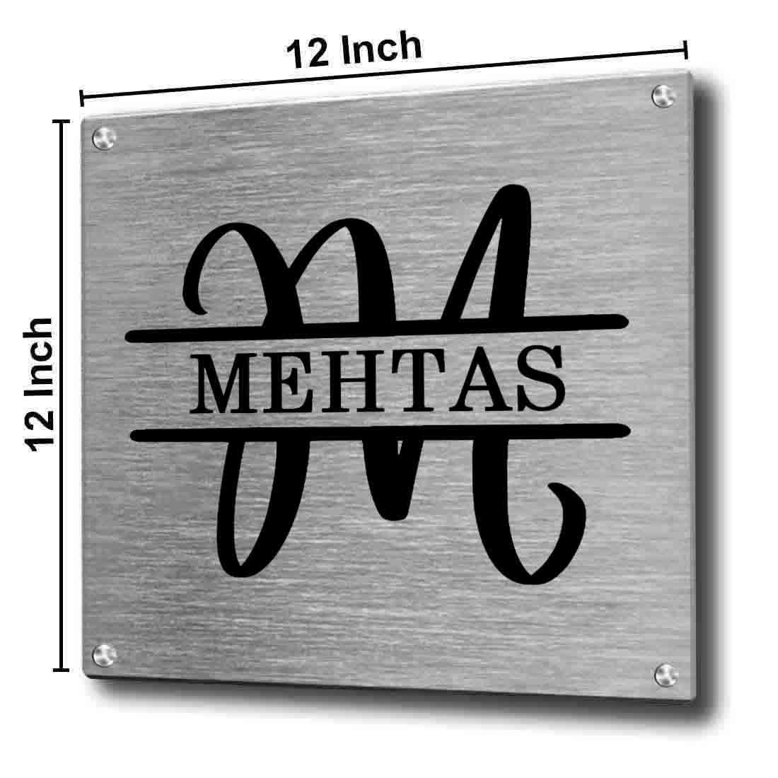 Custom Monogram Stainless Steel Name Board for Home Office – Nutcase