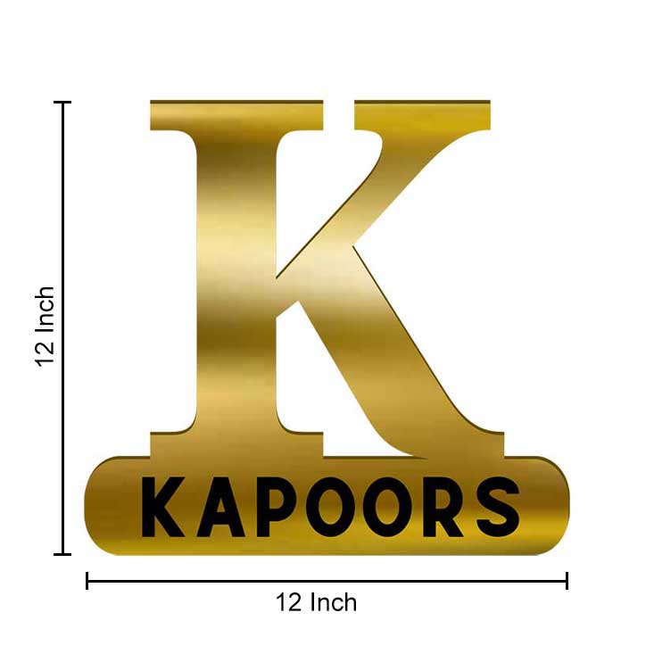 Monogram Nameplate Golden Name Plates for Home Office Cafes – Nutcase