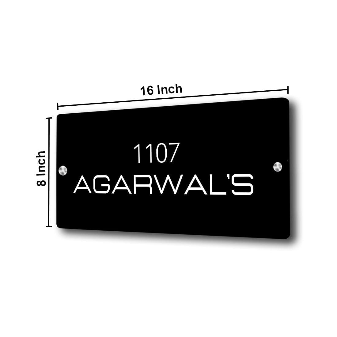 Personalized Acrylic Name Plate for Home Flats Entrance Door – Nutcase