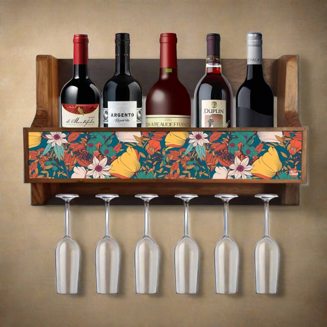 Wooden Wine Holder Wall Mounted Mini Bar Cabinet – Nutcase
